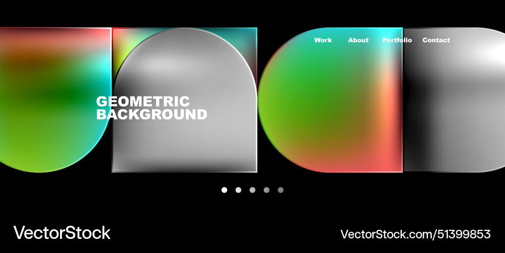 Geometric abstract glassmorphism with circles Vector Image