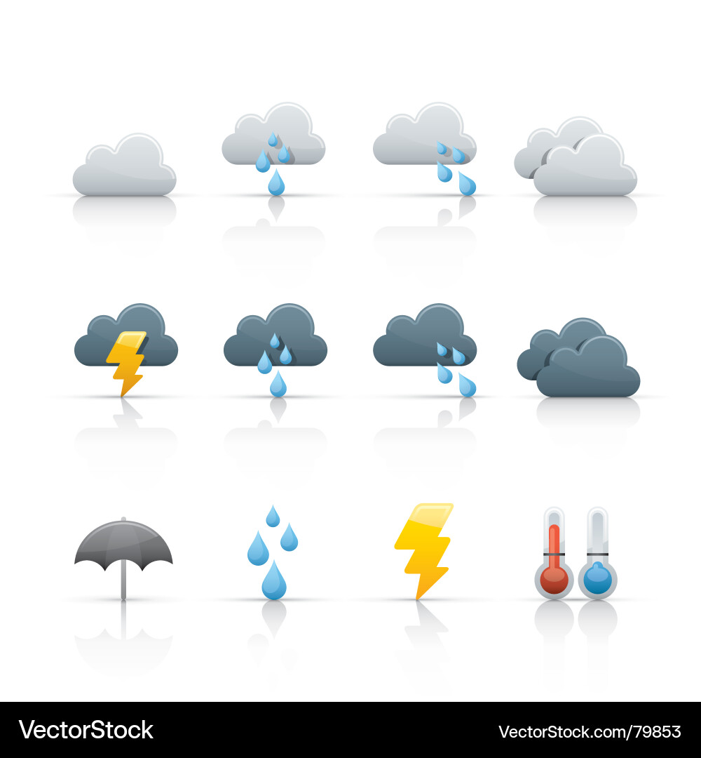 Icon set weather and climate Royalty Free Vector Image