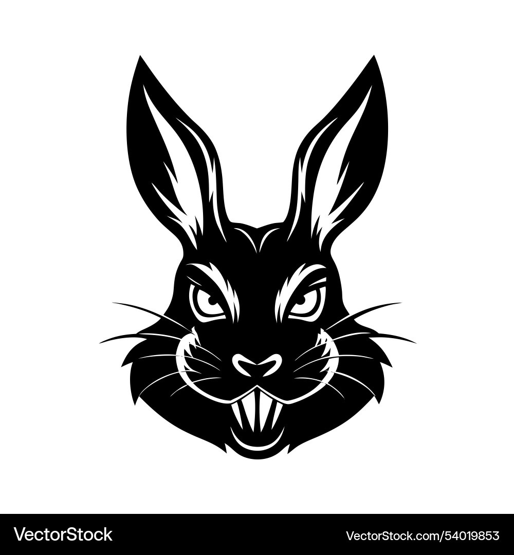 Rabbit head silhouette art Royalty Free Vector Image