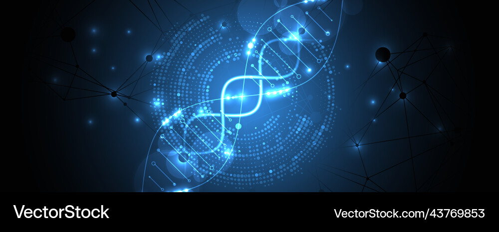 Science template wallpaper or banner with a dna Vector Image