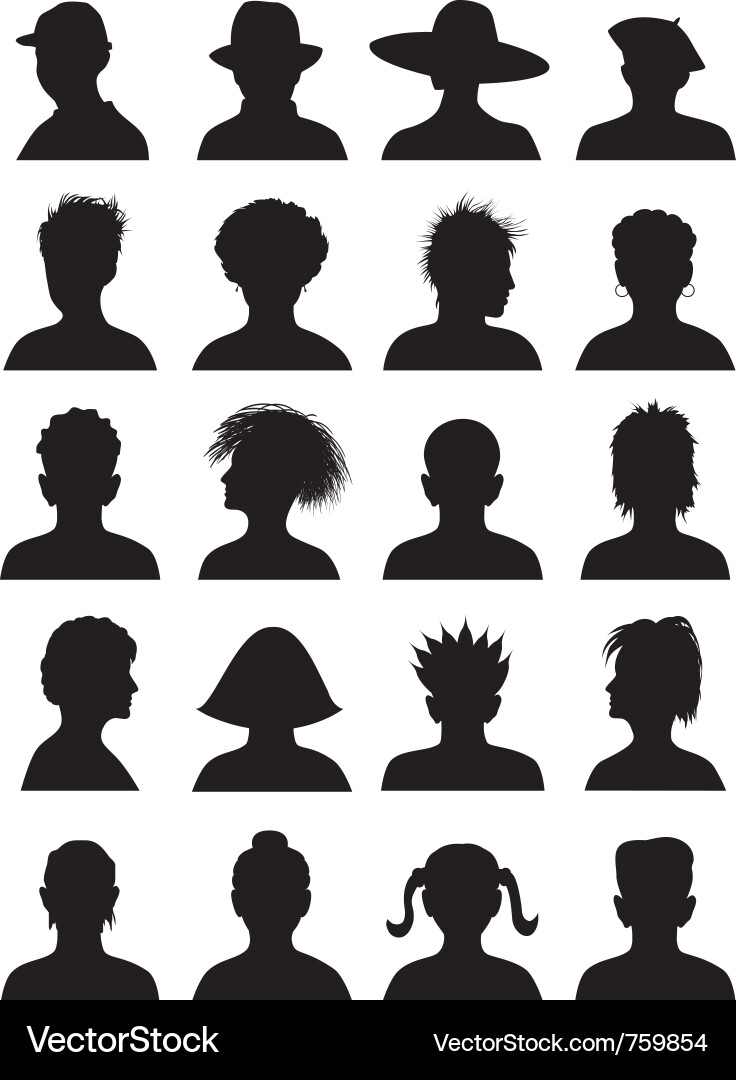 20 Anonymous Portraits Royalty Free Vector Image