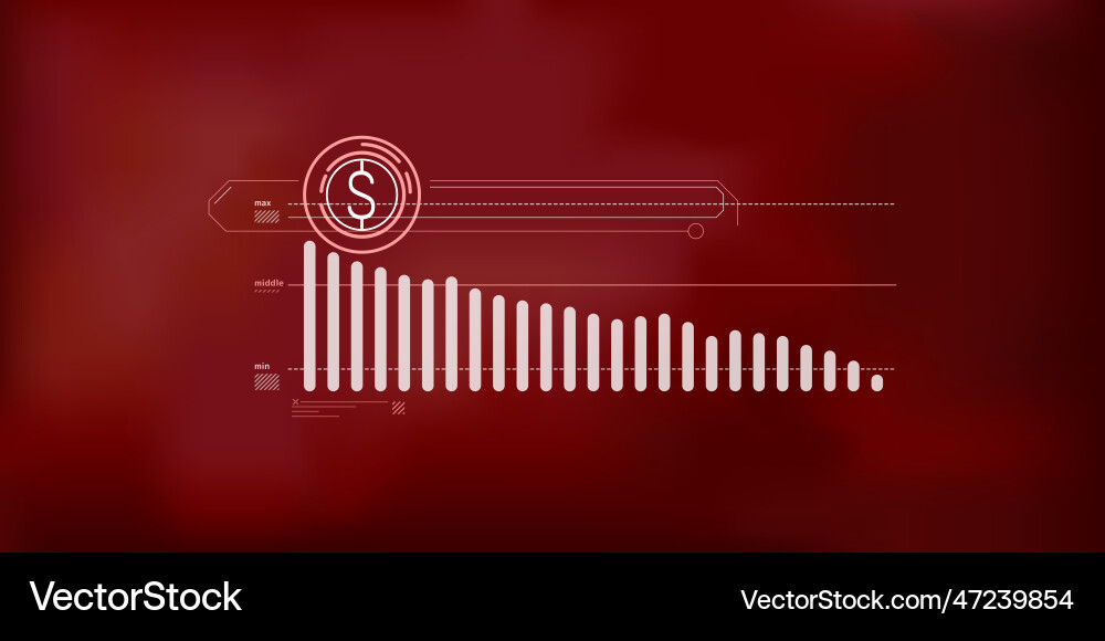 Abstract infographics about the fall of dollar Vector Image