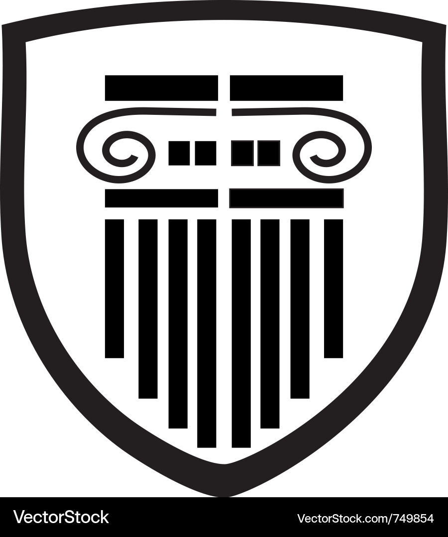 Column shield Royalty Free Vector Image - VectorStock