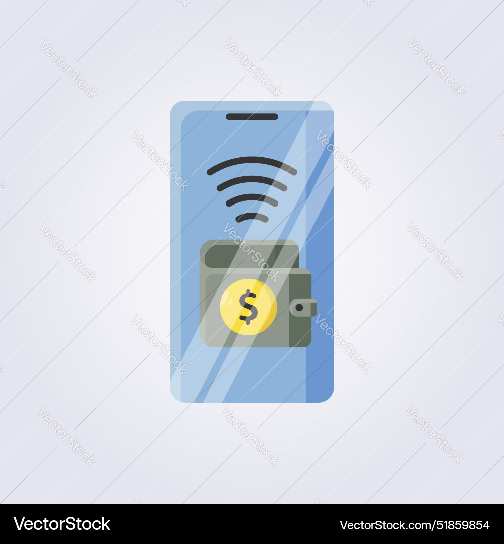 Flat digital wallet icon logo design e Royalty Free Vector