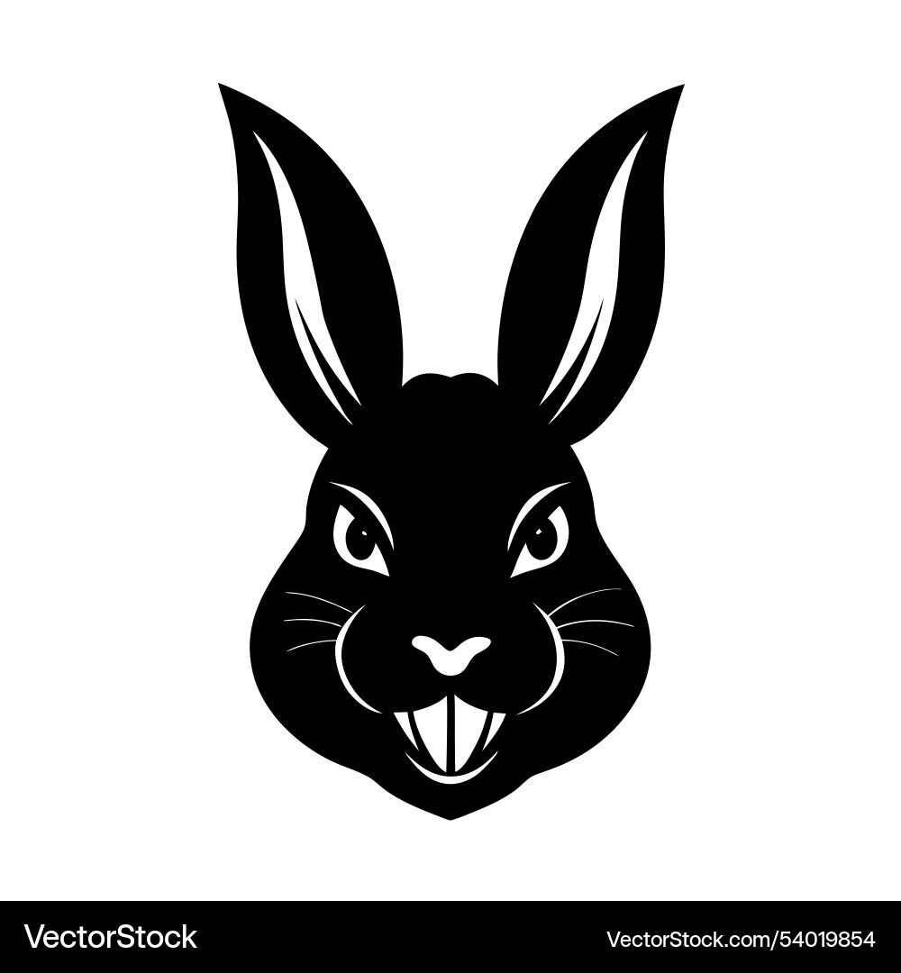 Rabbit head silhouette art Royalty Free Vector Image