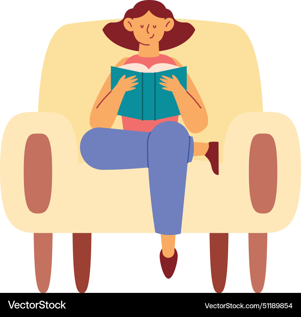 Reader woman cartoon Royalty Free Vector Image