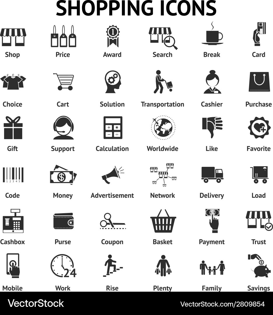 Shopping and sales icons Royalty Free Vector Image
