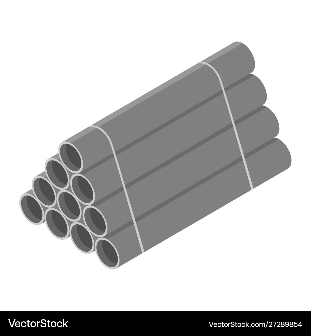 Stacked grey pvc pipes isolated on white Vector Image