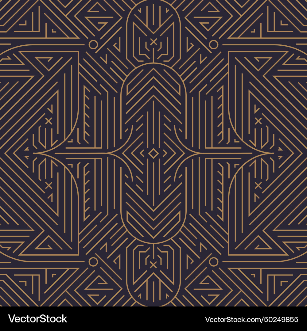 Art deco seamless pattern gatsby gold line Vector Image