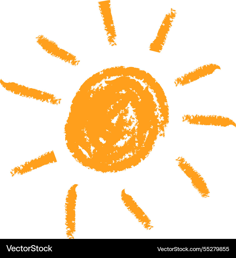Childish scribble sun Royalty Free Vector Image