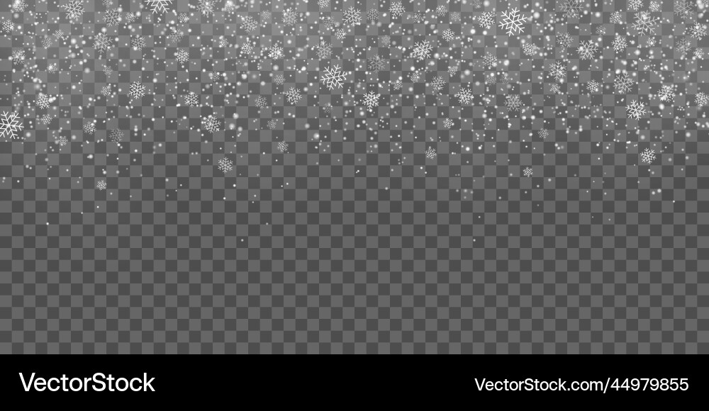 Falling winter snow and snowflakes glow Royalty Free Vector