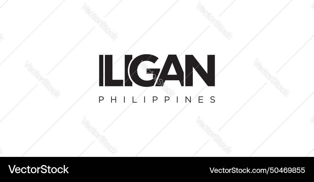 Iligan in the philippines emblem design Royalty Free Vector