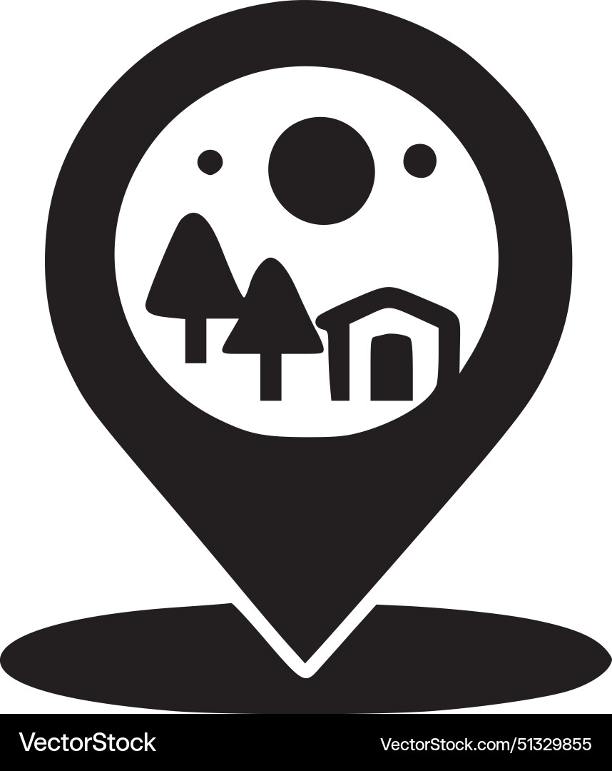 Map pin - black and white isolated icon Royalty Free Vector