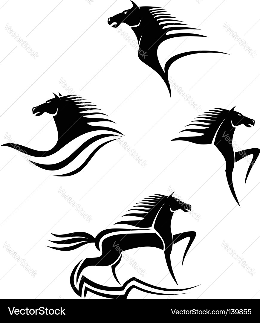 Pferd Silhouette Lizenzfreies Vektorbild - VectorStock