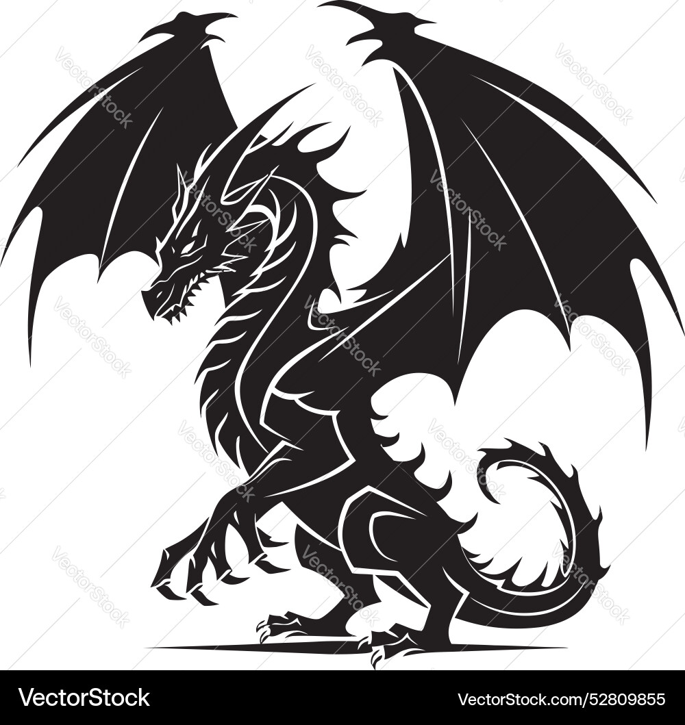 Serpentine sovereign ethereal dragon symbol Vector Image