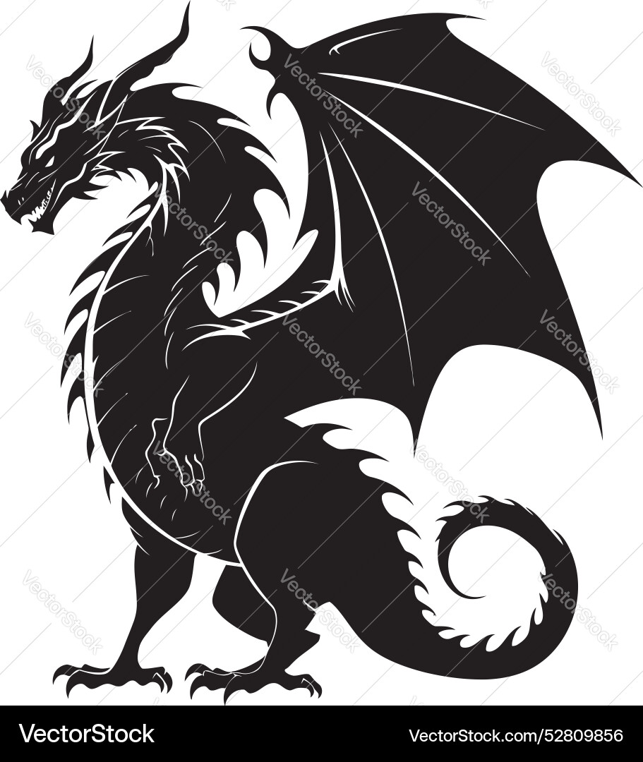 Celestial guardian infernal dragon iconic logo Vector Image