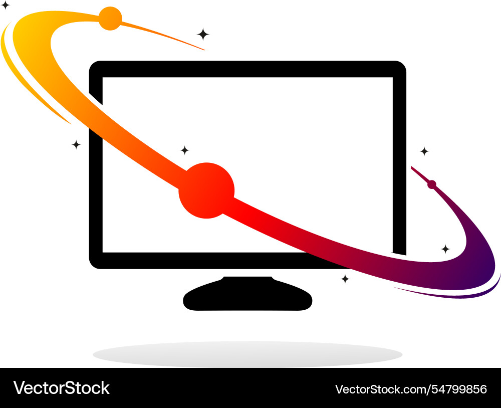 Computer logo design Royalty Free Vector Image