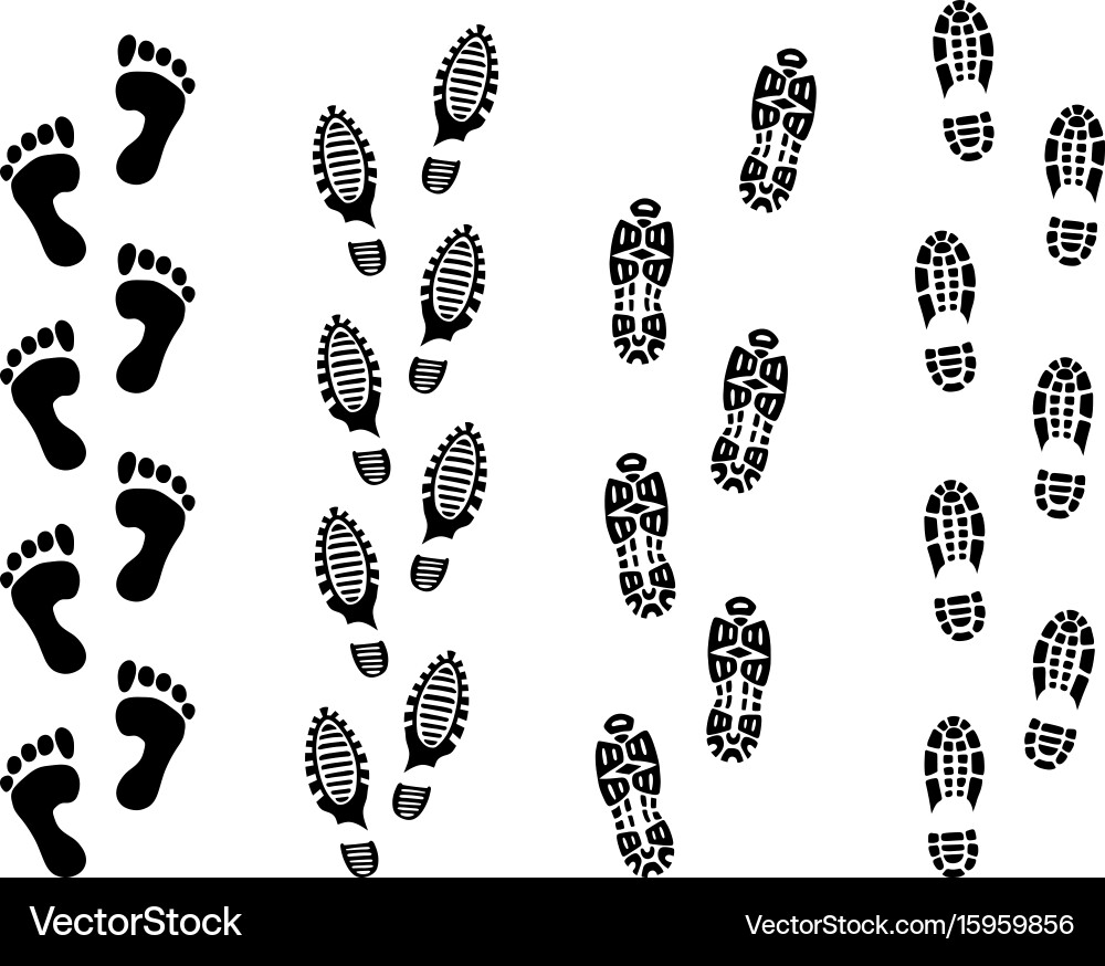 Footsteps isolate on white background footprint Vector Image