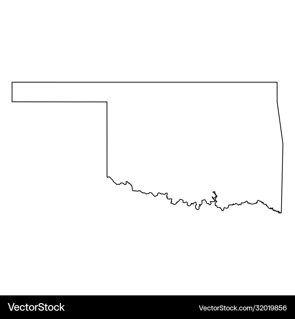 Oklahoma ok state border usa map outline Vector Image
