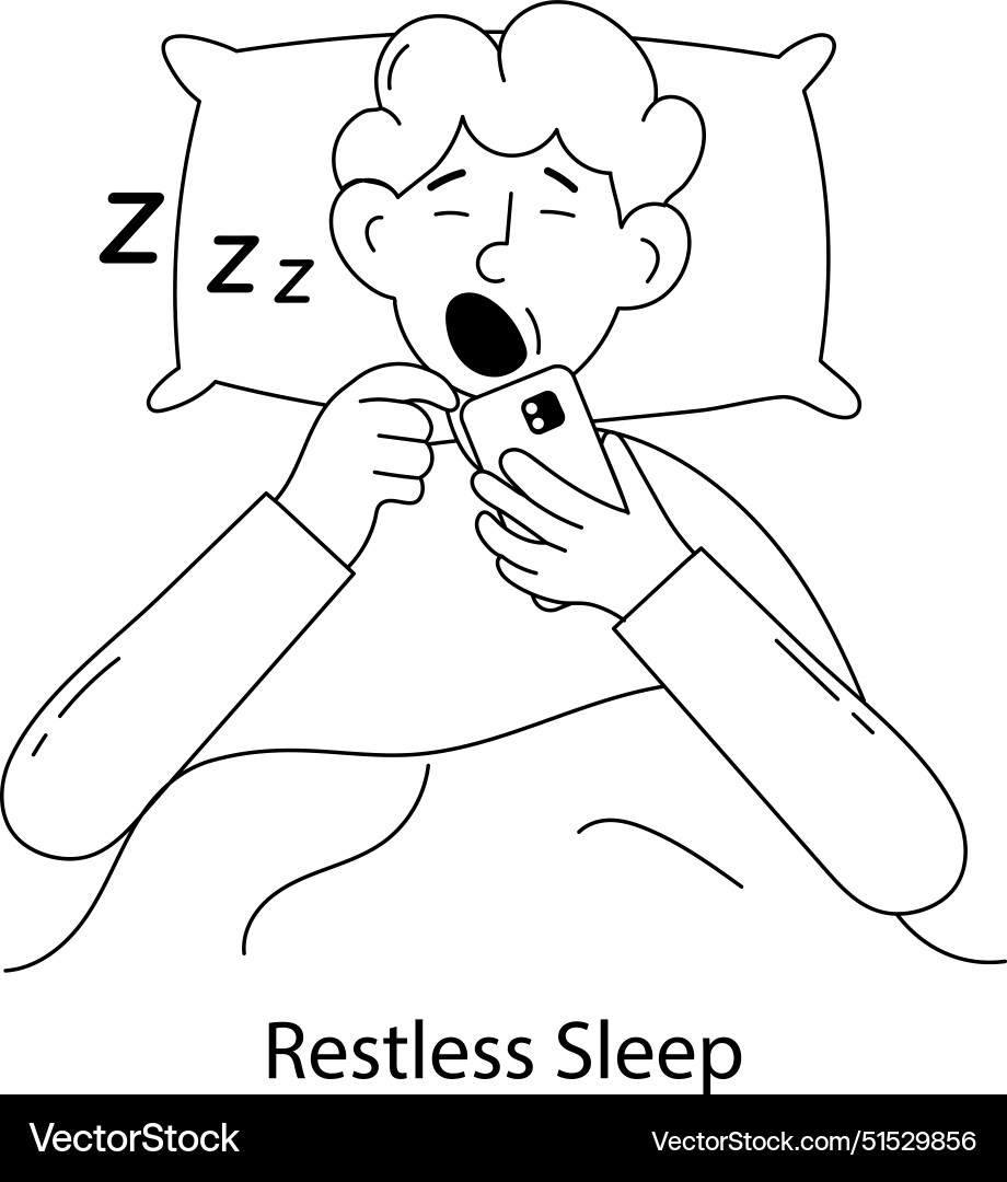Restless sleep Royalty Free Vector Image - VectorStock