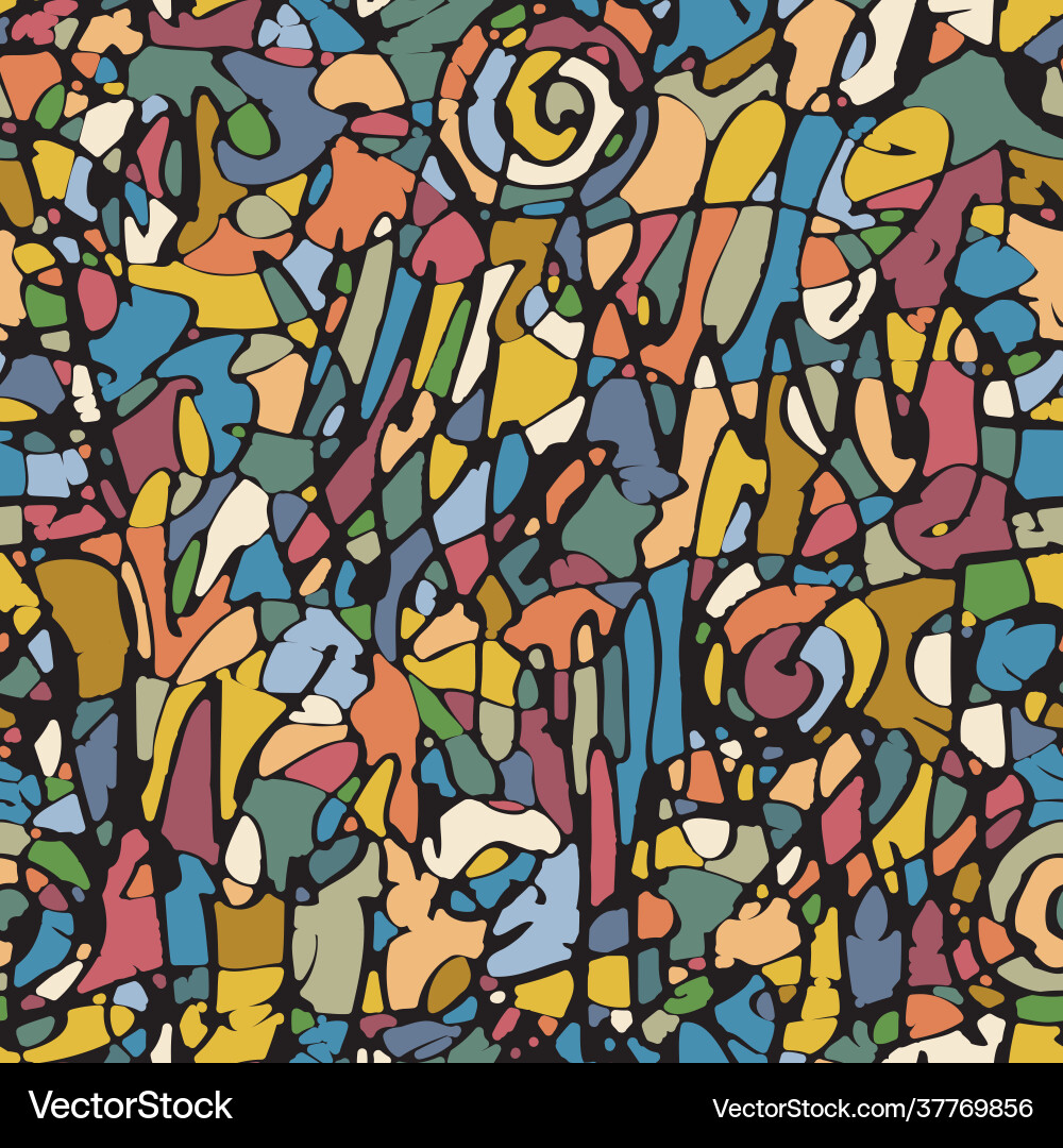 Retro Stained Glass Mosaic Pattern Royalty Free Vector Image