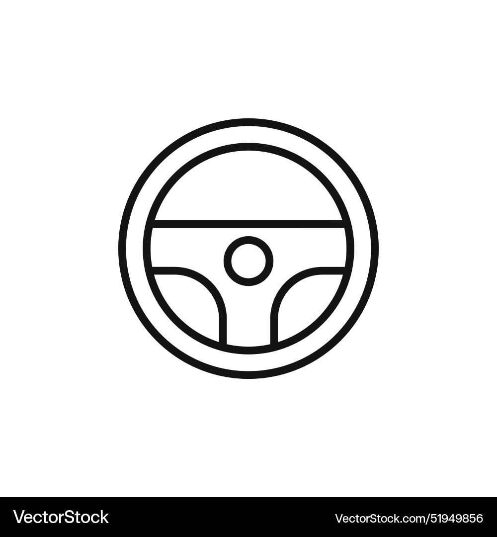 Steering wheel logo sign outline Royalty Free Vector Image