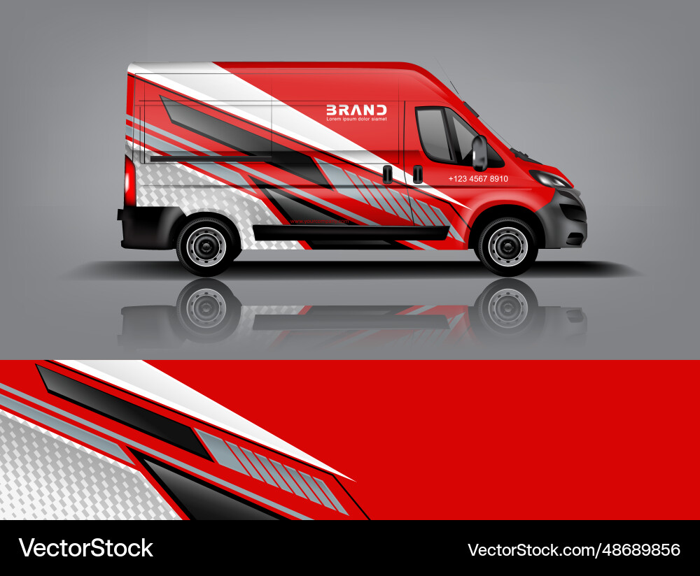 Van wrap design sticker and decal Royalty Free Vector Image