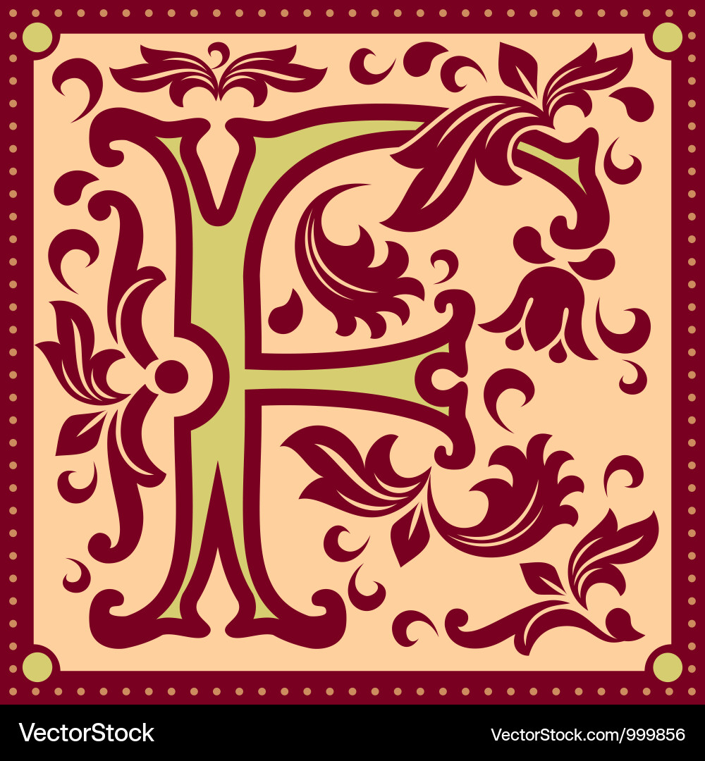 Vintage Letter F Monogram Royalty Free Vector Image