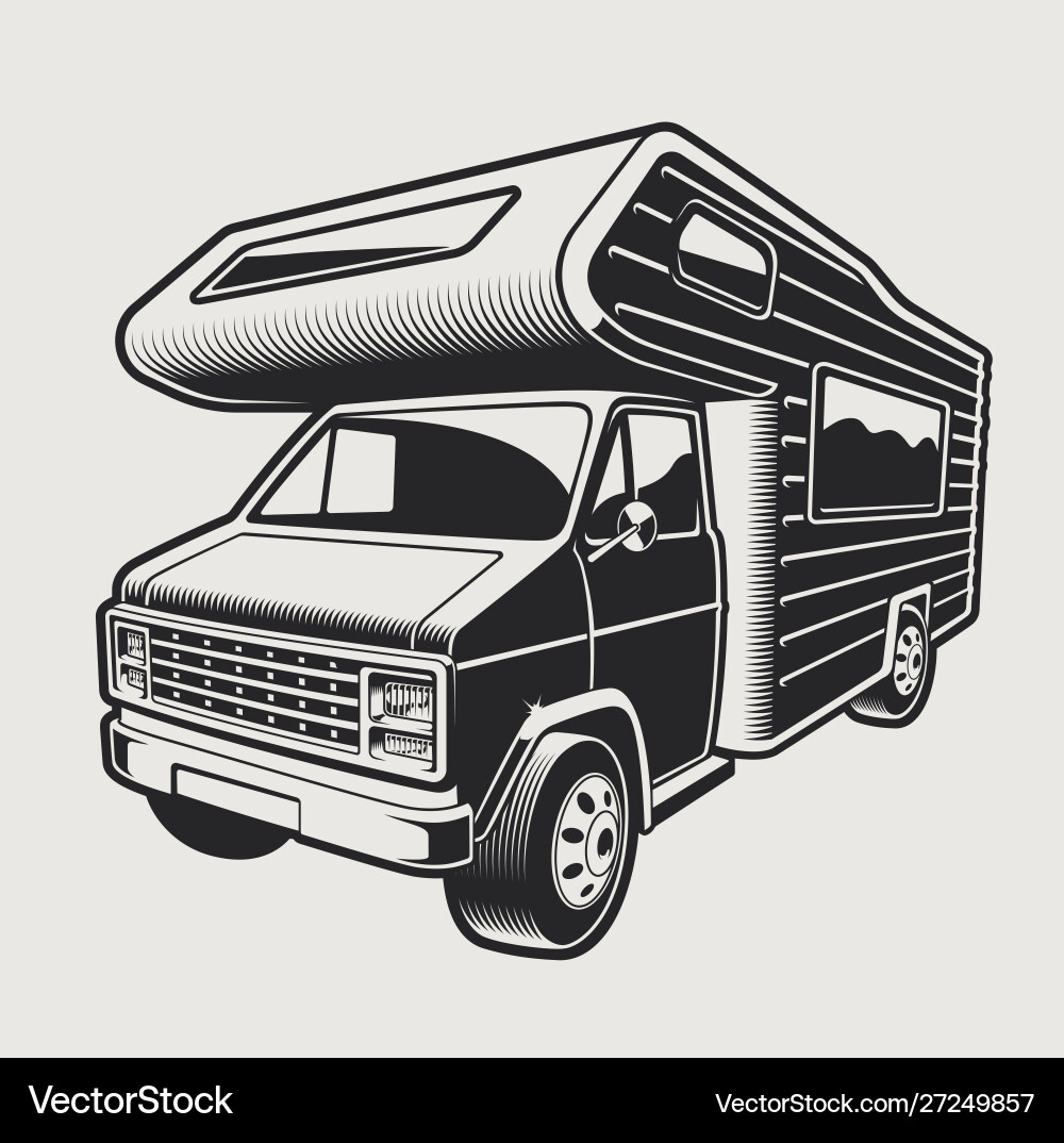 A camping van Royalty Free Vector Image - VectorStock