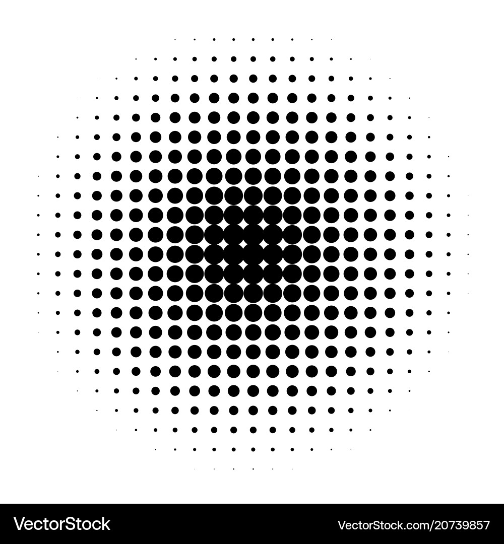 Circle in halftone dot pattern Royalty Free Vector Image