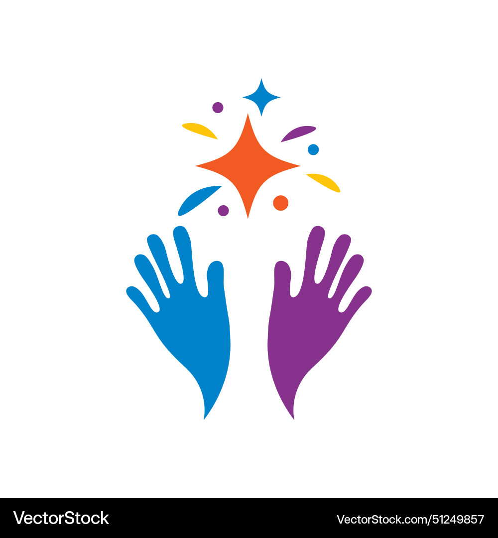 Hand and star Royalty Free Vector Image - VectorStock