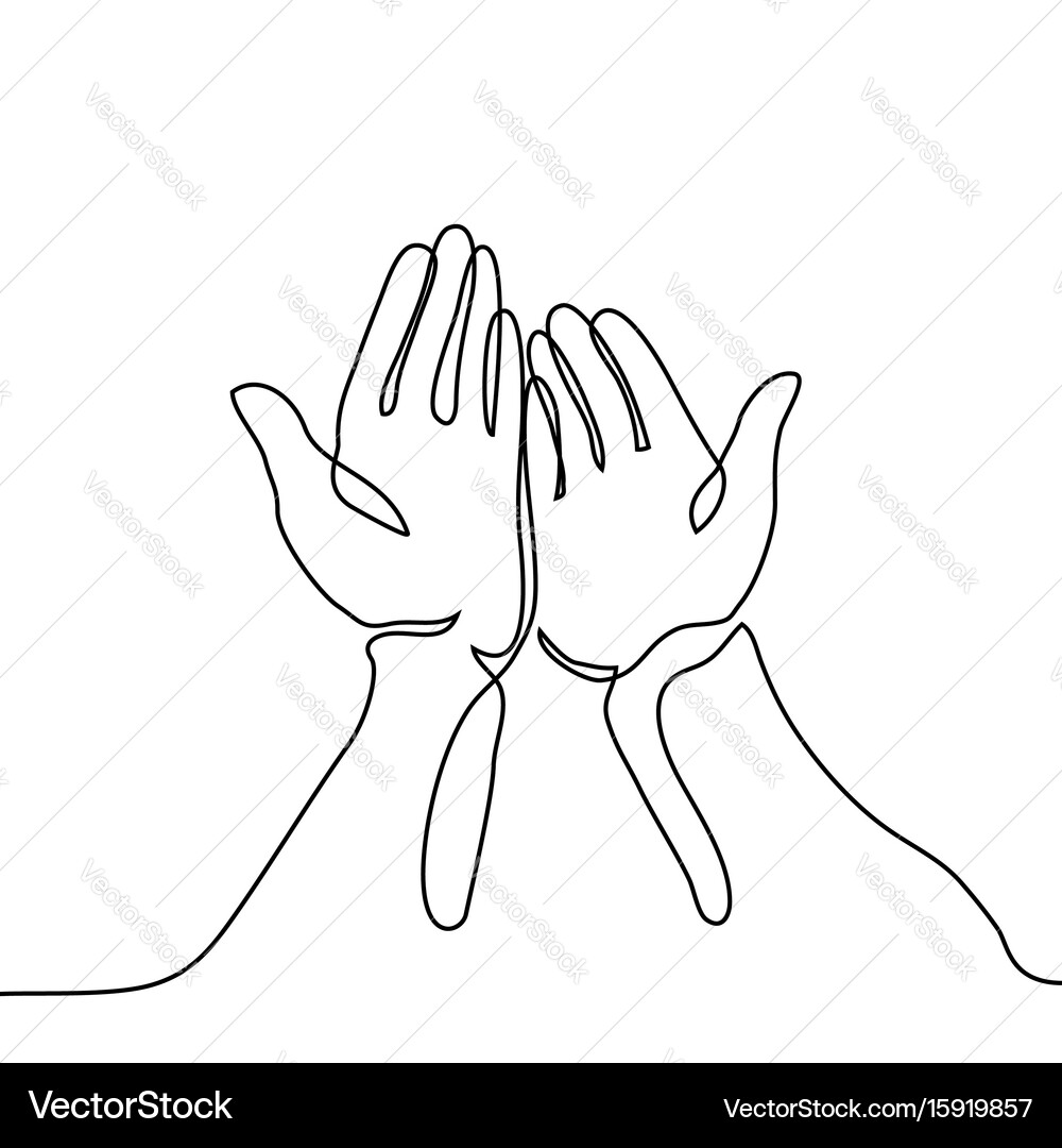 Hands palms together Royalty Free Vector Image