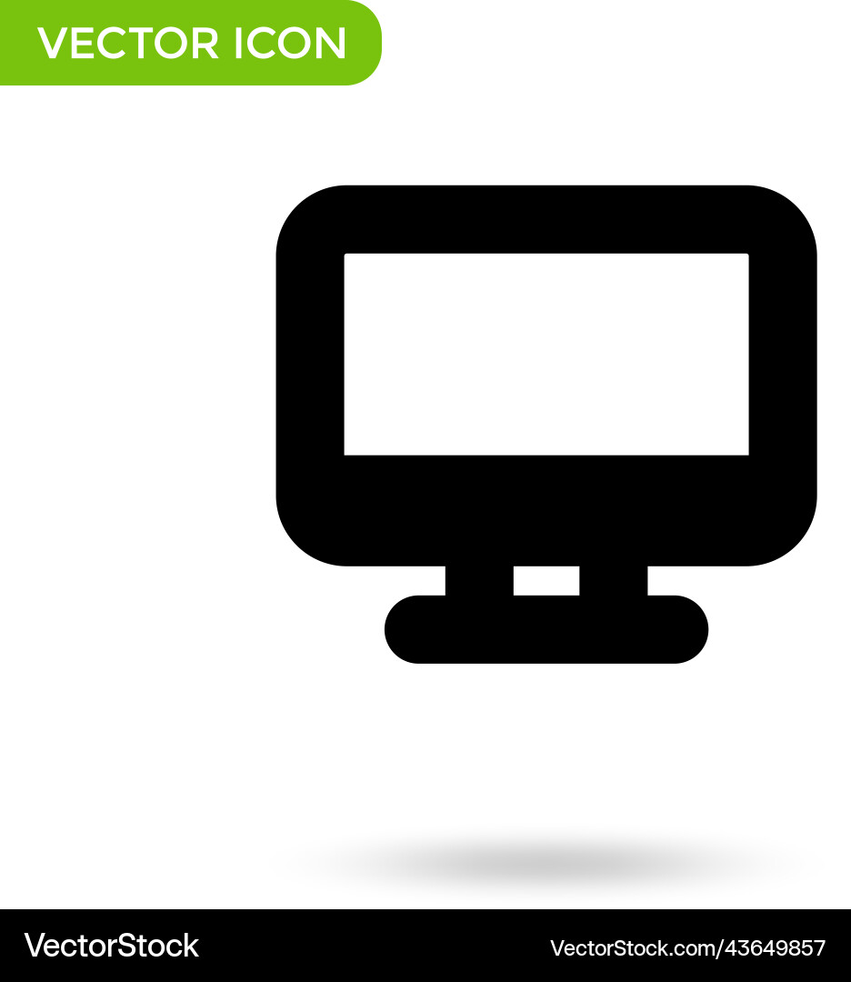 Pc monitor icon minimal and creative Royalty Free Vector