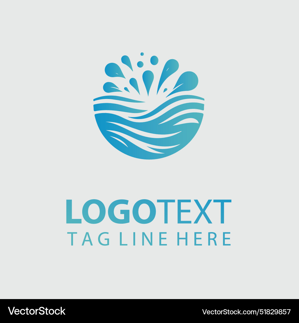 Water splash logo Royalty Free Vector Image - VectorStock