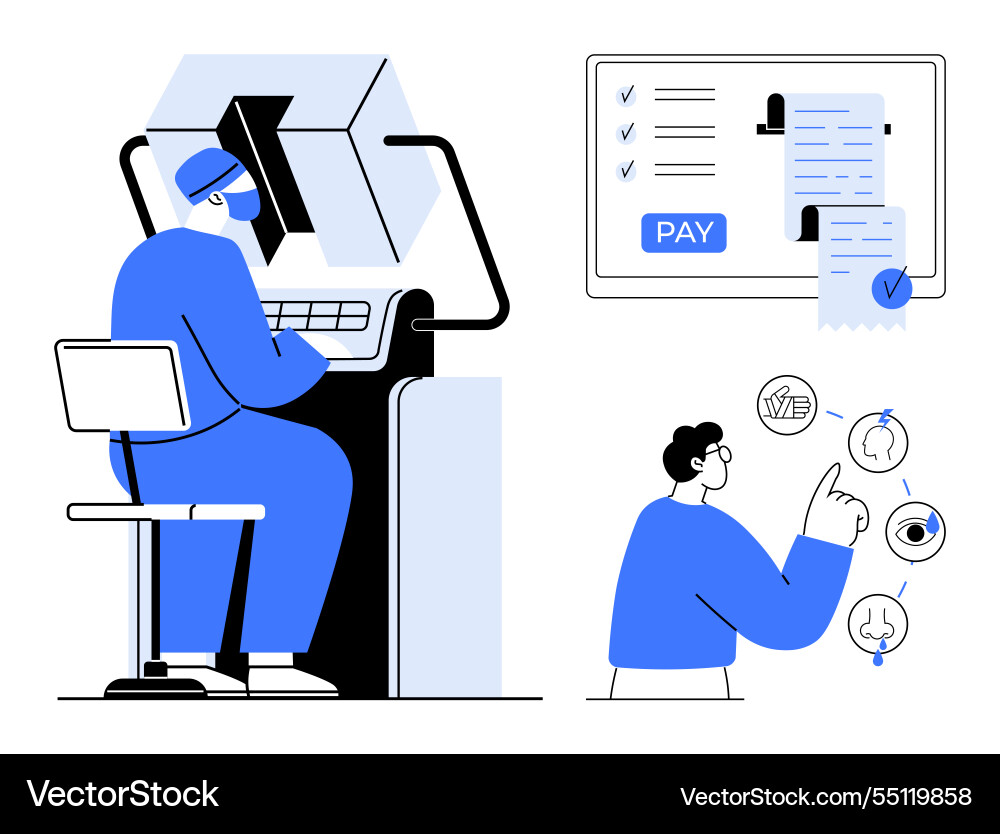 Efficient digital transactions in healthcare and Vector Image