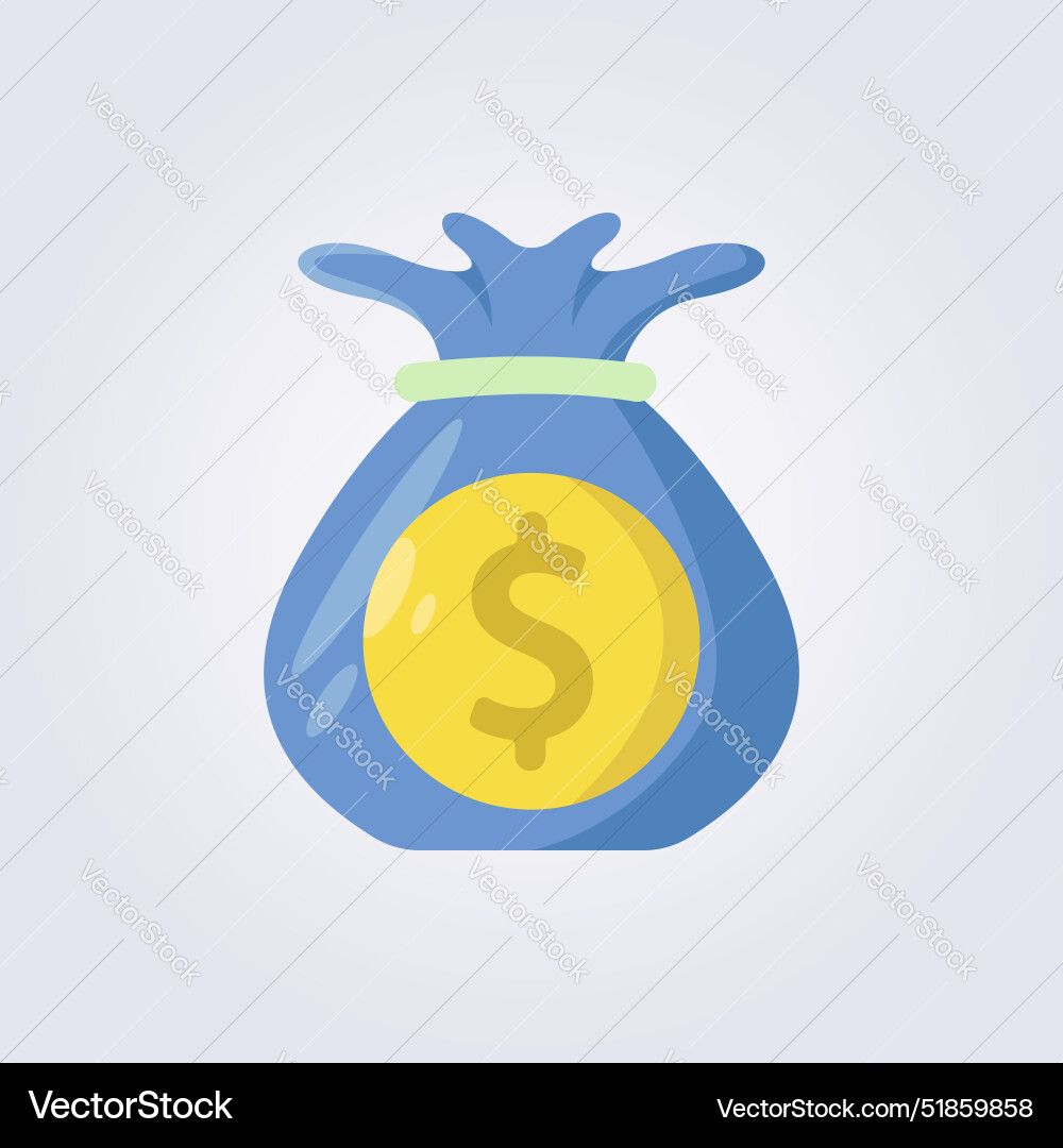 Flat money bag icon logo design Royalty Free Vector Image