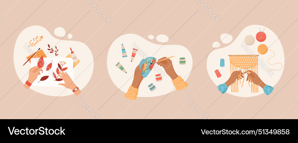 Handicraft diy art class activity Royalty Free Vector Image