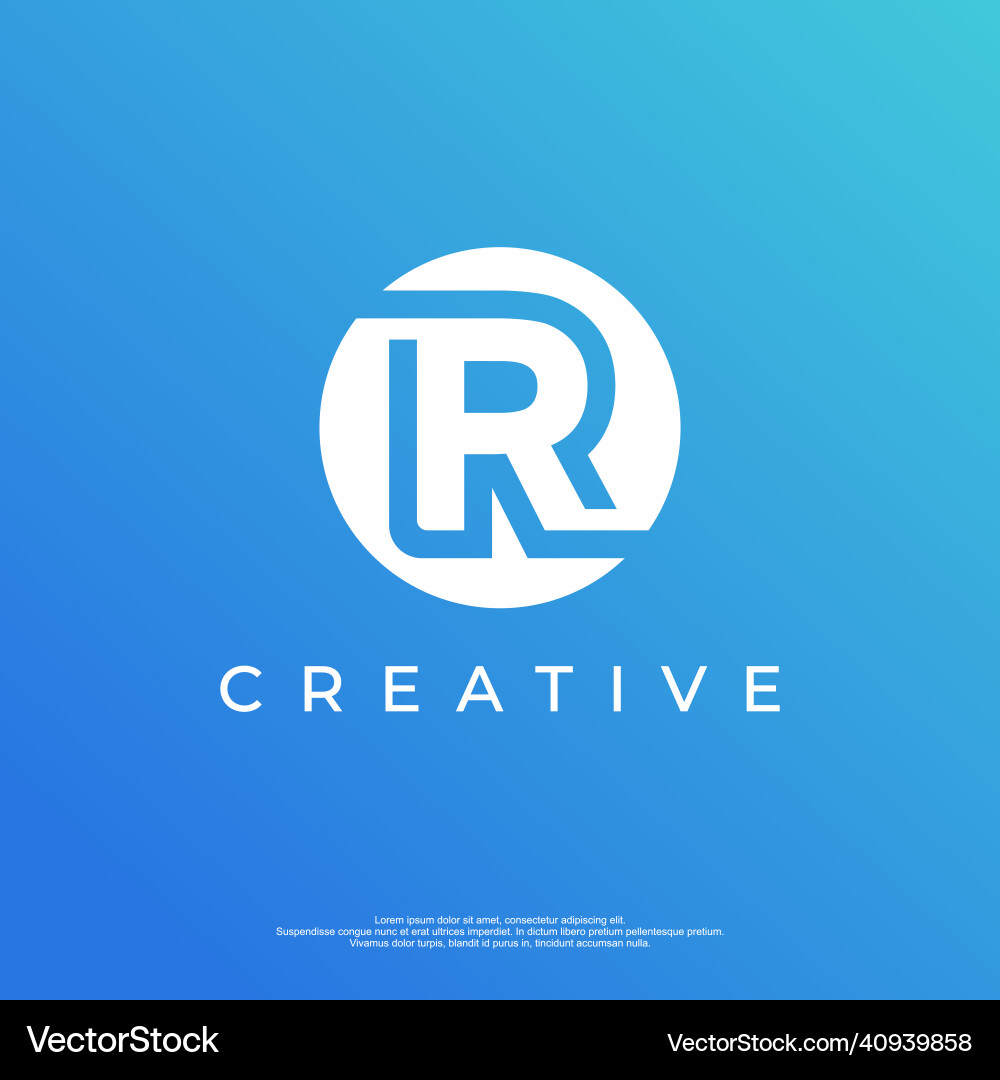 Letter r logo design template with white color Vector Image