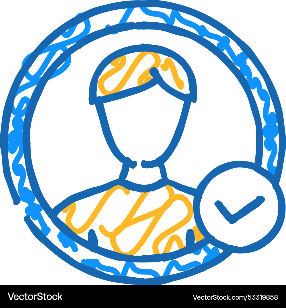 New user registration icon doodle Royalty Free Vector Image