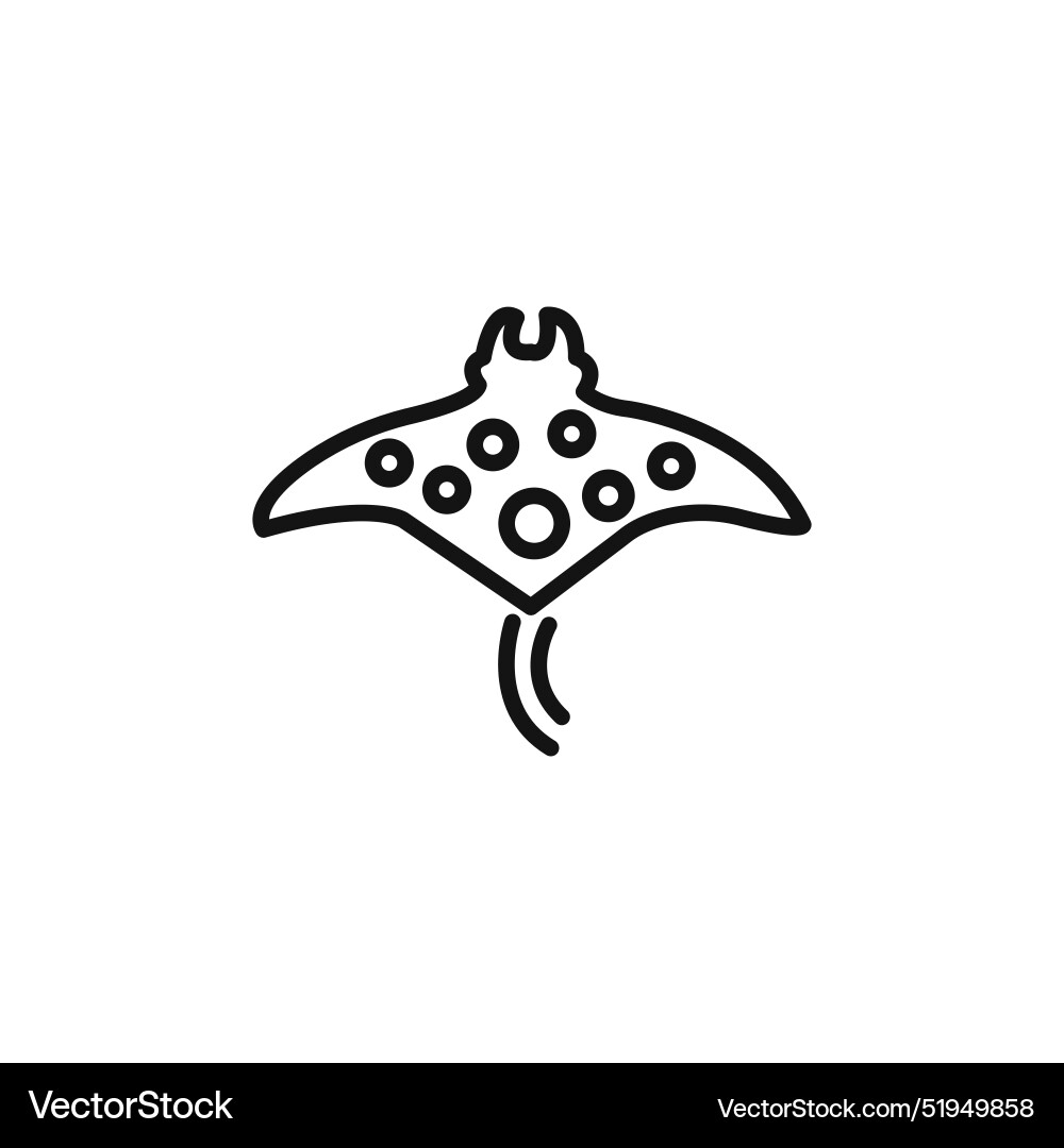 Stingray logo sign outline Royalty Free Vector Image