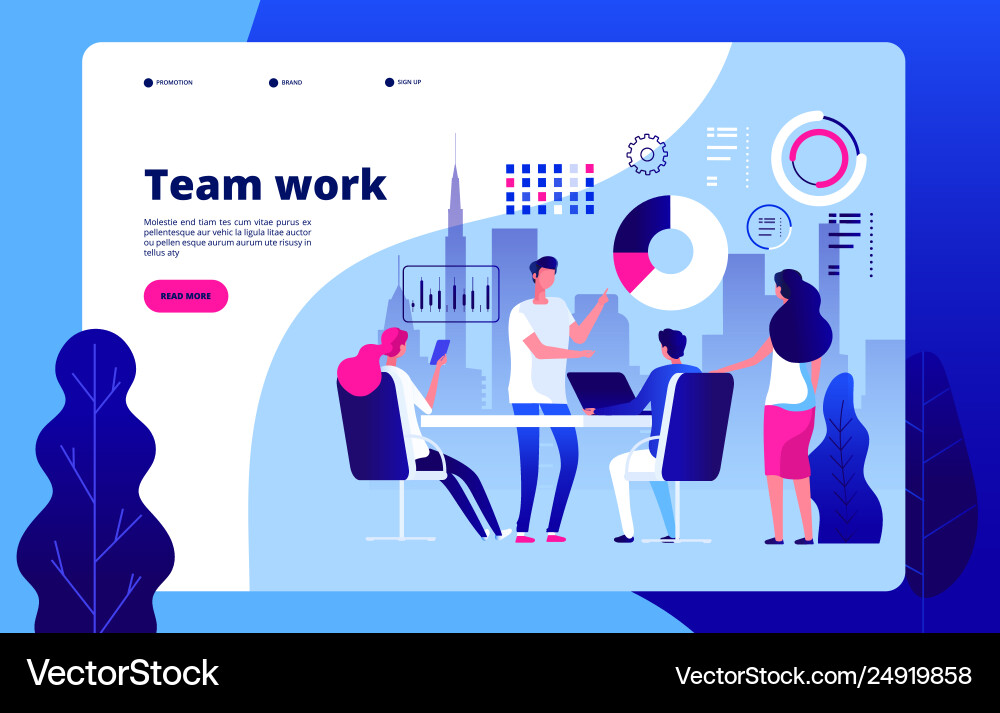 Team Collaboration Concept Royalty Free Vector Image
