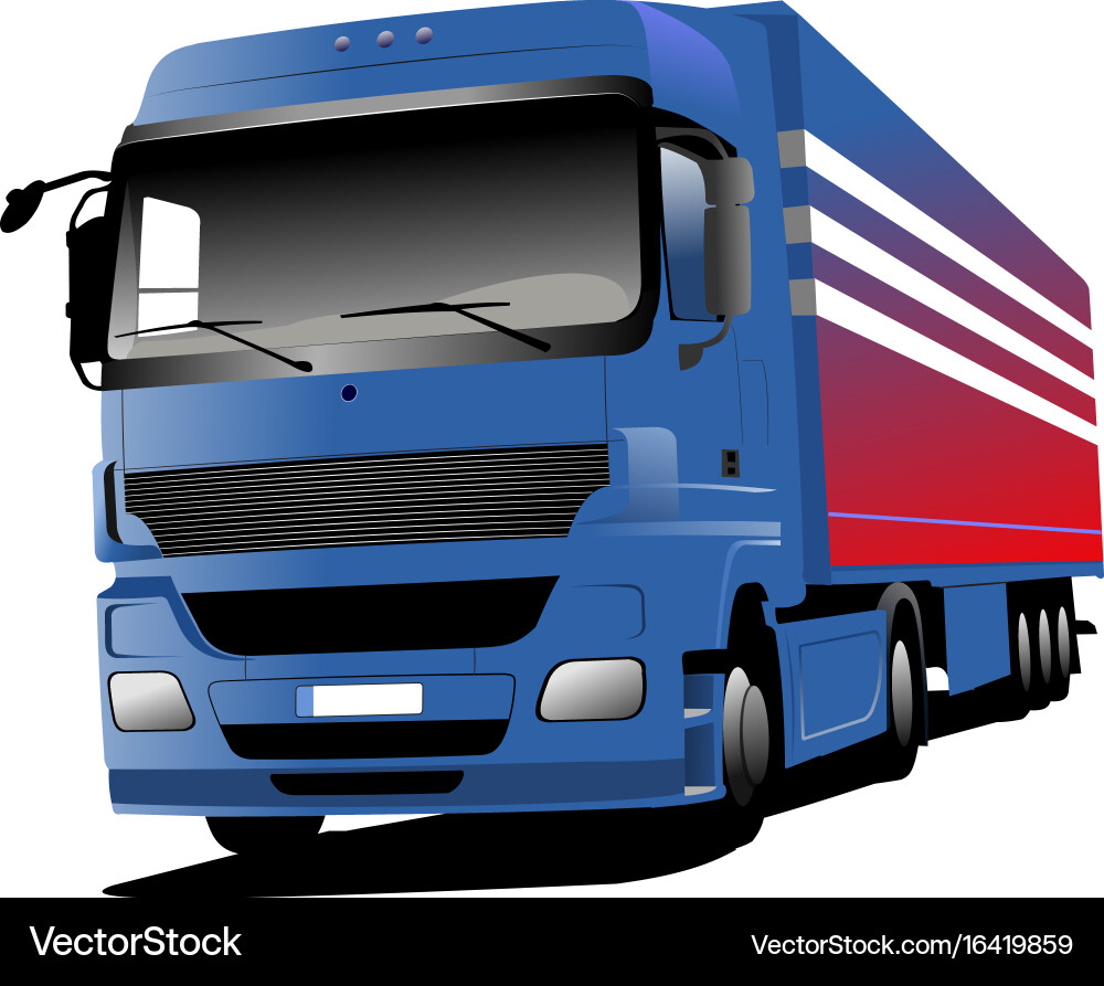 Blue truck Royalty Free Vector Image - VectorStock