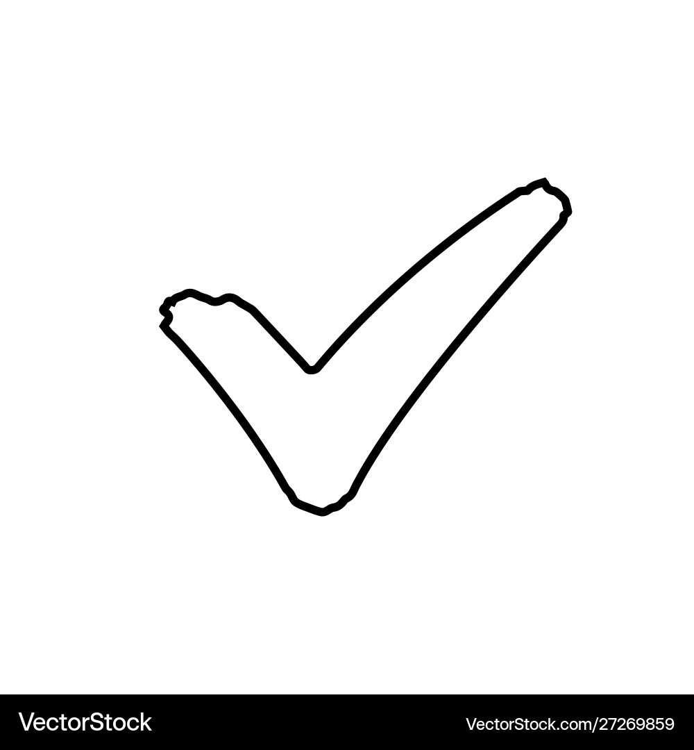 Check mark outline icon and ok symbol Royalty Free Vector