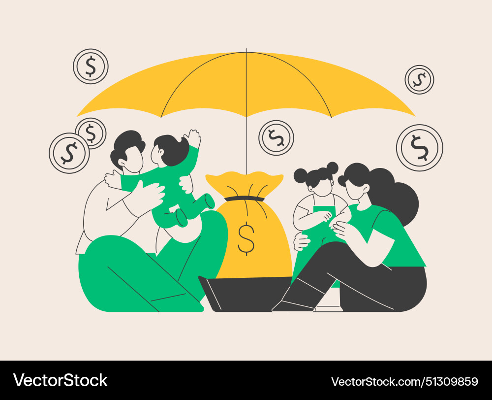 Family benefit abstract concept Royalty Free Vector Image