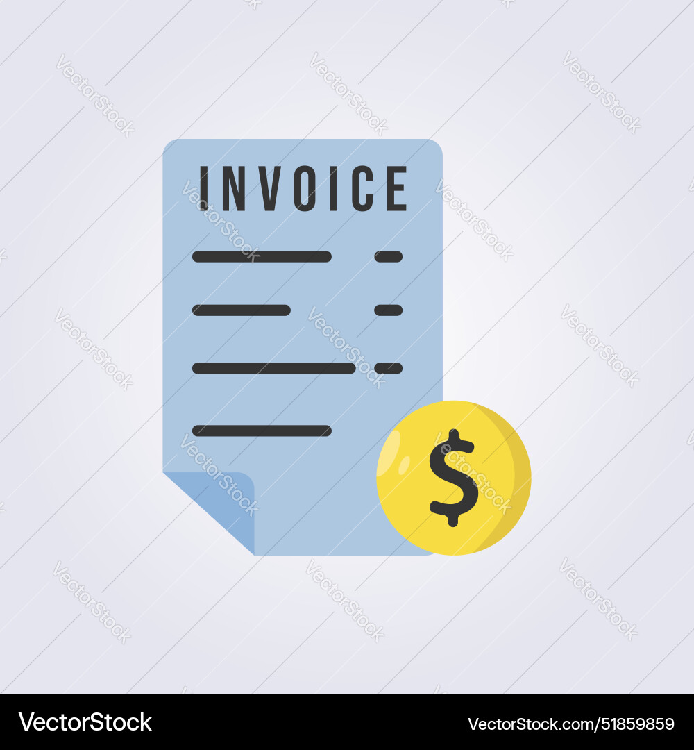 Flat invoice icon logo design Royalty Free Vector Image