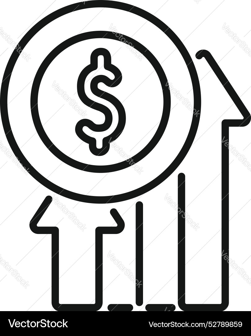 Money growth chart with increasing arrows Vector Image