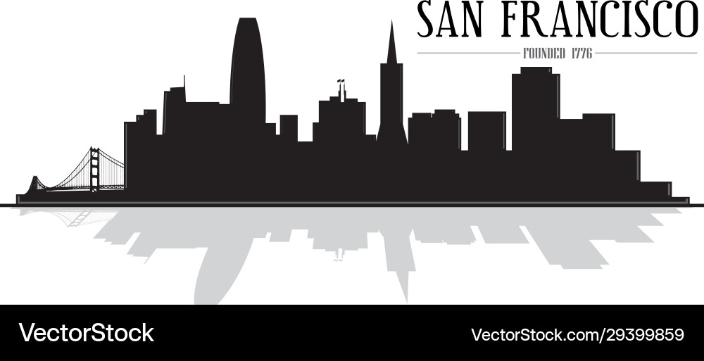 San Francisco Skyline Silhouette Royalty Free Vector Image