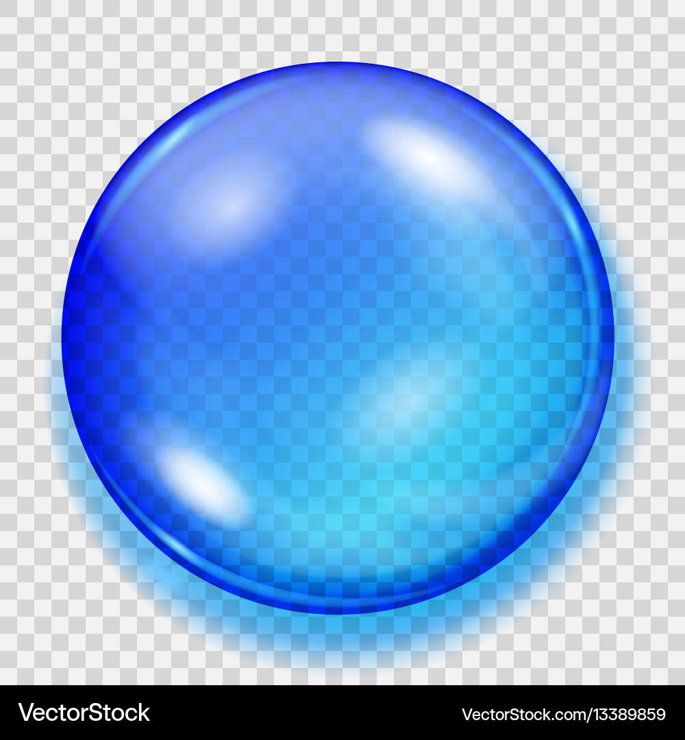 Transparent blue sphere with shadow Royalty Free Vector