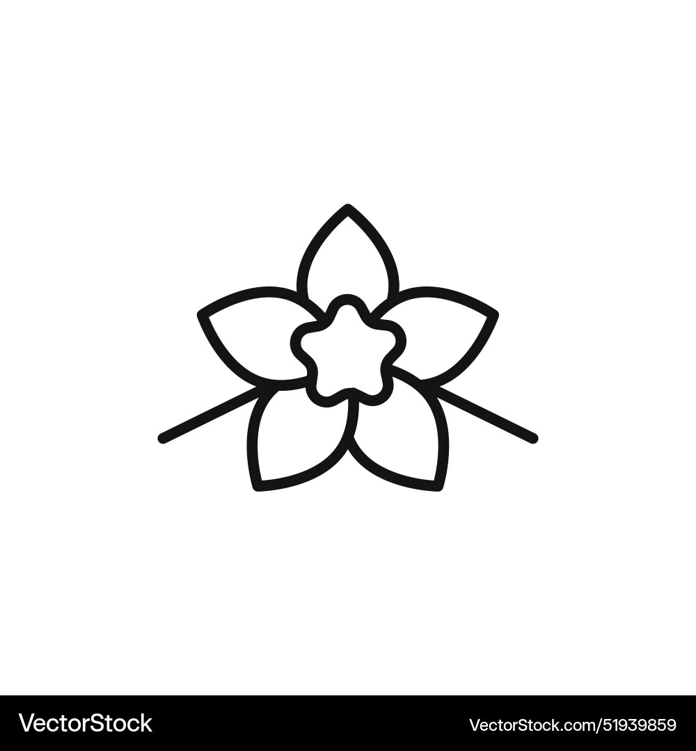 Vanilla icon logo sign outline Royalty Free Vector Image