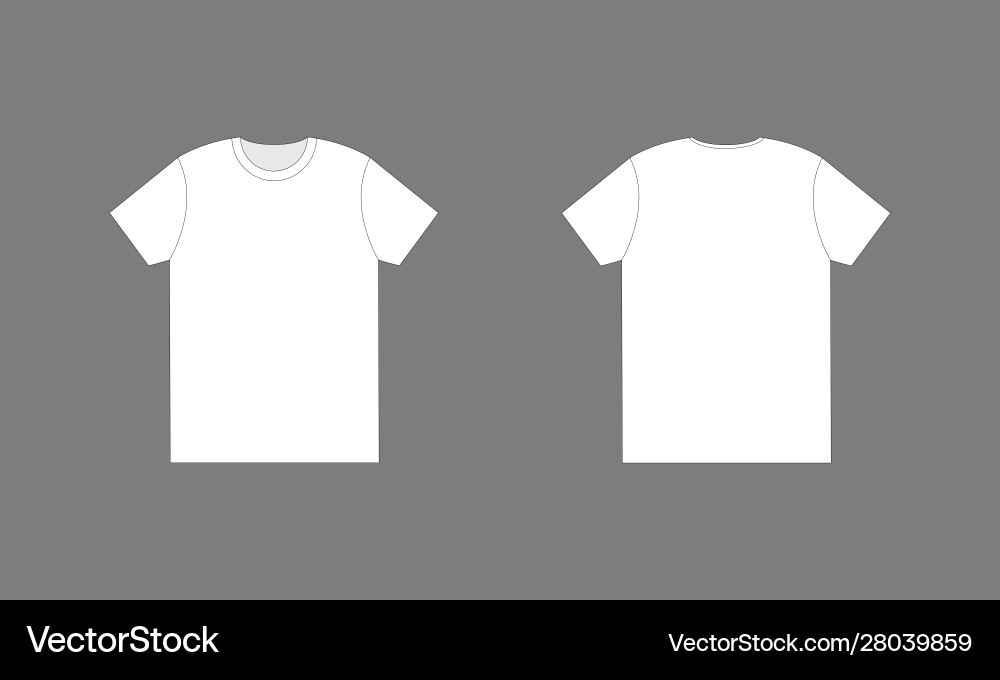White Round Neck T-Shirt Template Royalty Free Vector Image